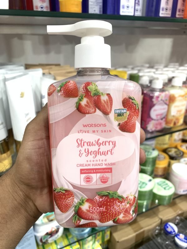 Watsons Strawberry and Yoghurt Scented Cream Hand Wash 500ml - Makeup N ...